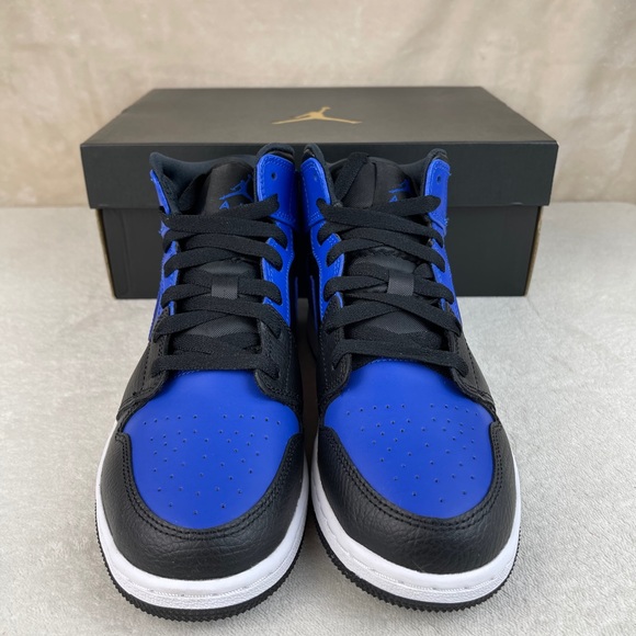 Jordan | Shoes | Nike Air Jordan Mid Black Hyper Royal Blue | Poshmark